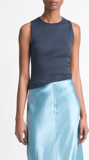 Vince Sleeveless Cotton Rib Shell | Nordstromrack