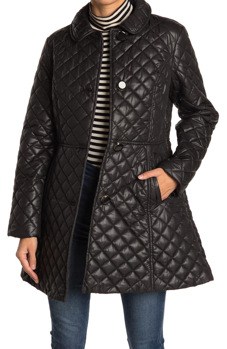 Kate Spade New York quilted peter pan collar coat | Nordstromrack