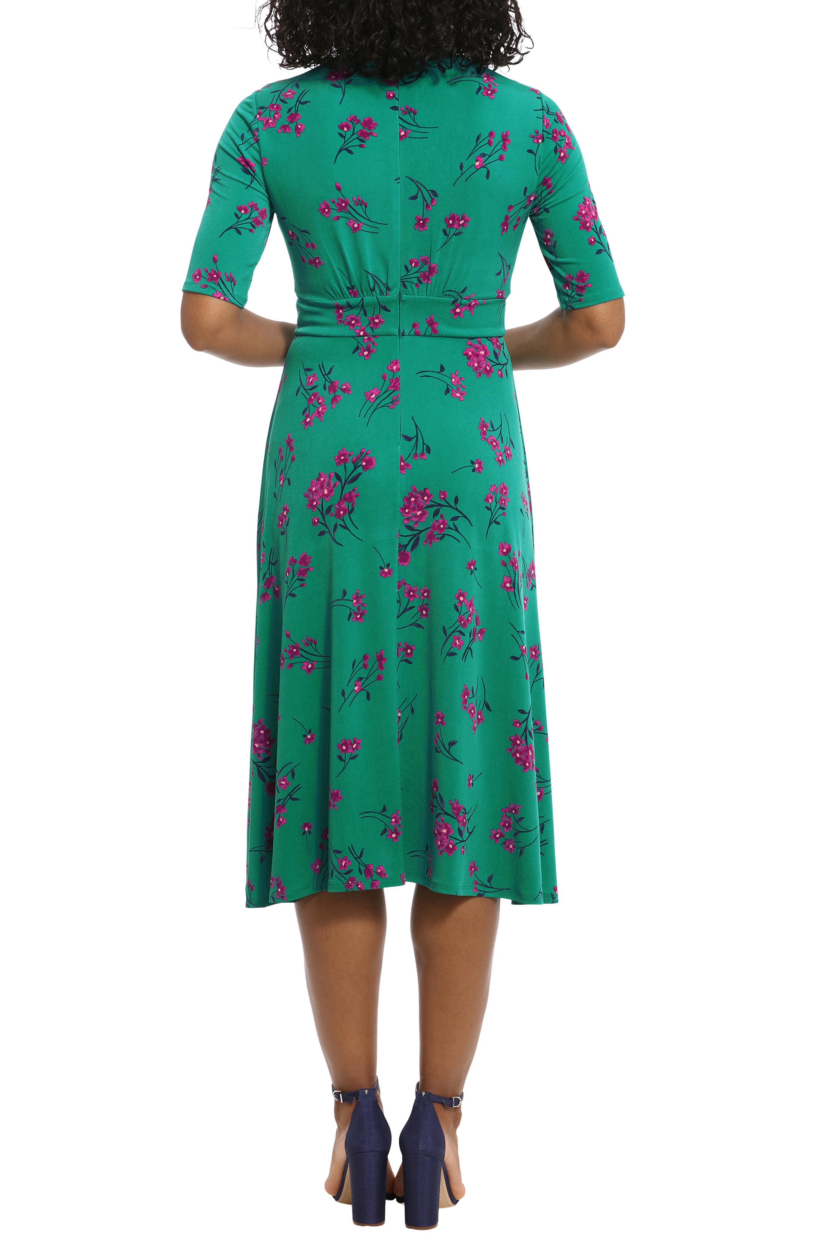 London Times Elbow Sleeve Fit & Flare Midi Dress | Nordstromrack