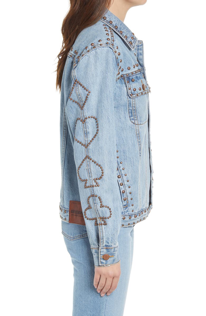 One Teaspoon Lucky Bet Studded Denim Trucker Jacket | Nordstromrack