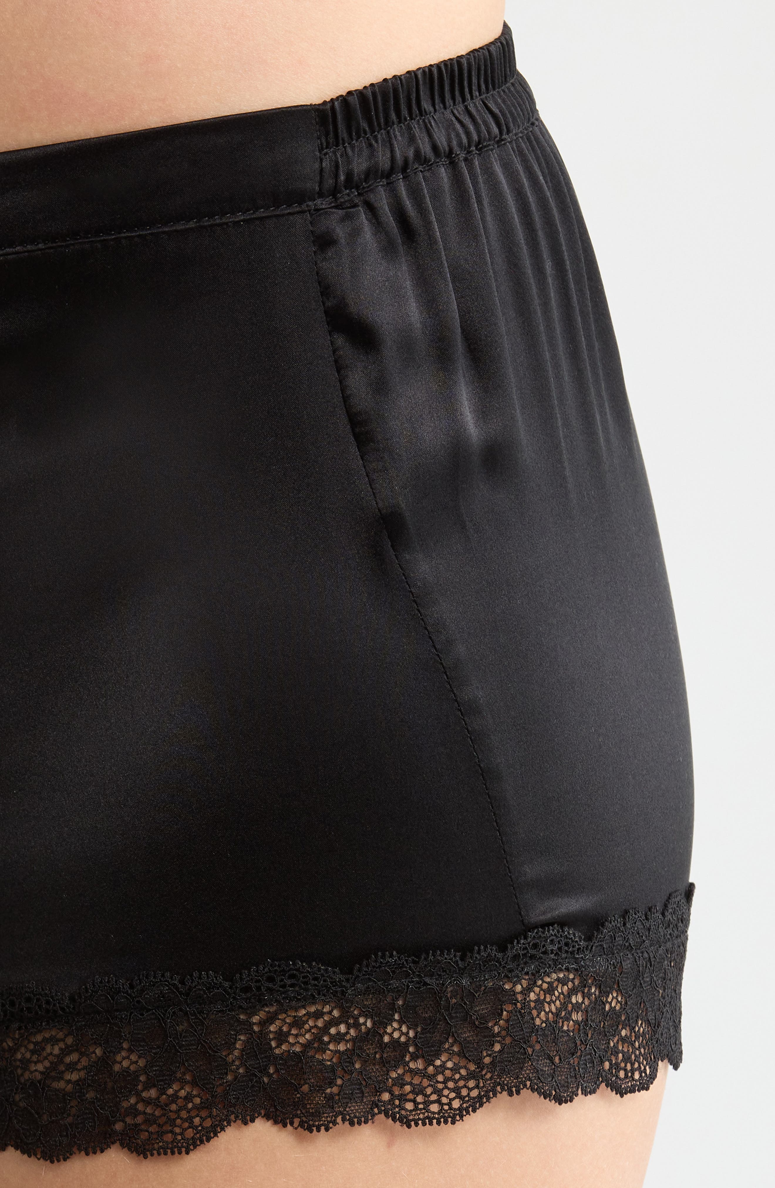 Etam Milky Lace Trim Washable Silk Satin Pajama Shorts | Nordstrom
