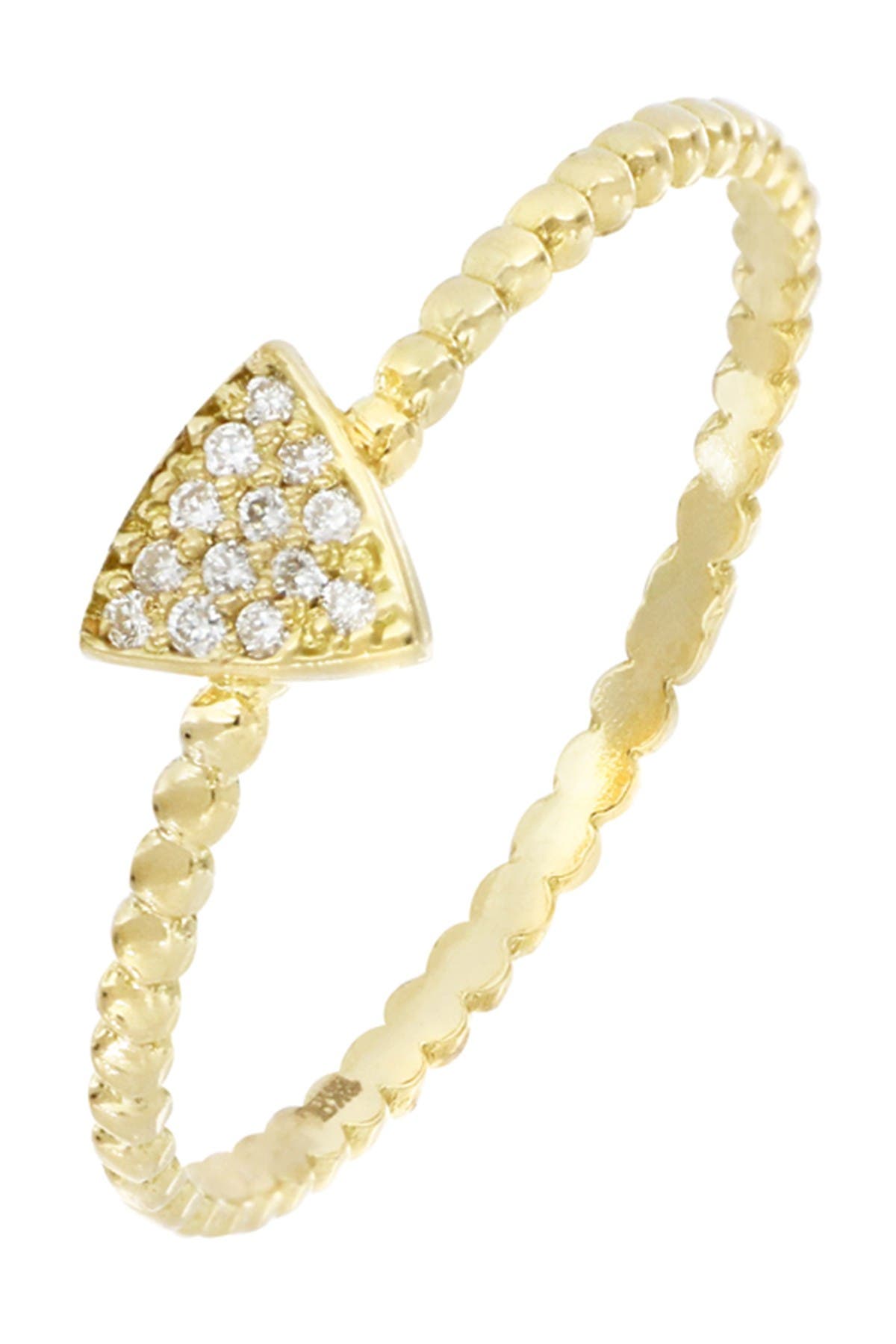 Bony Levy Prism 18K Yellow Gold Pave Diamond Petite Triangle Shape ...