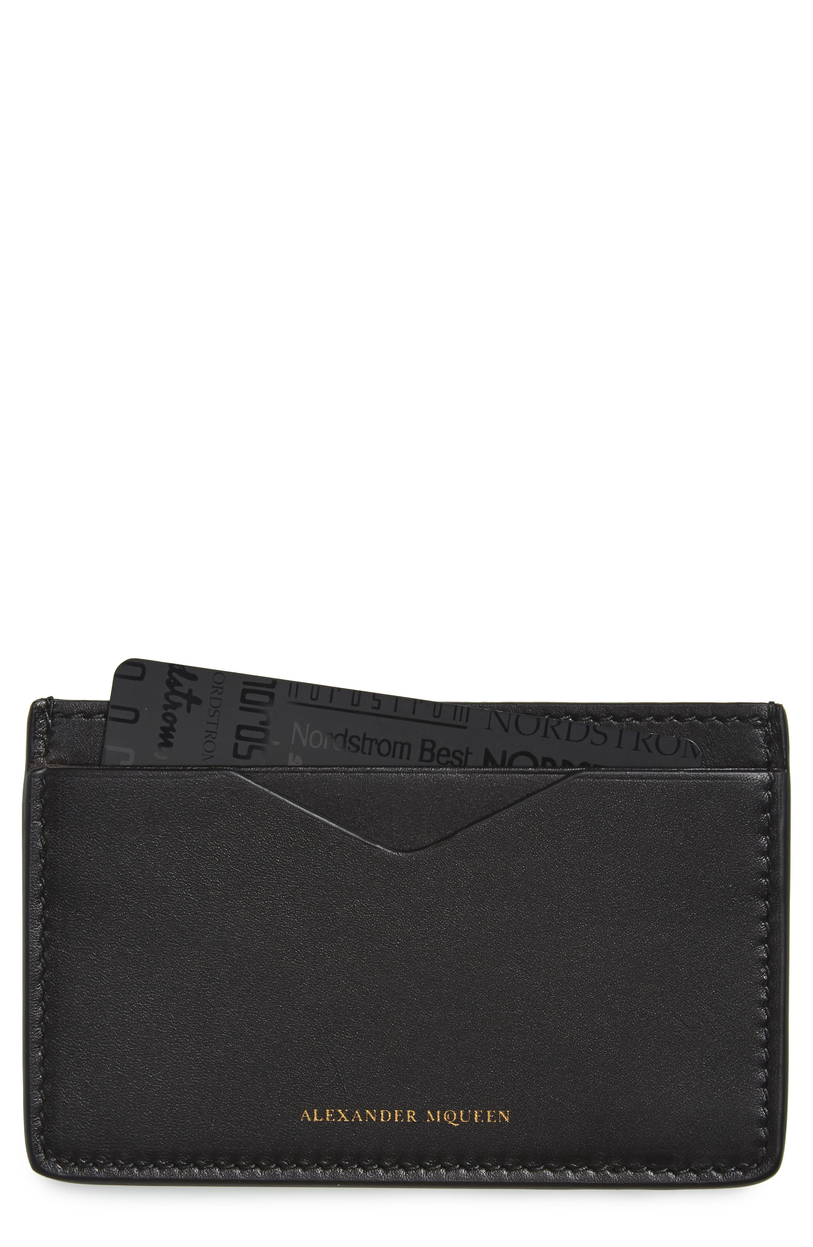 McQueen Alexander McQueen Leather Card Case | Nordstrom