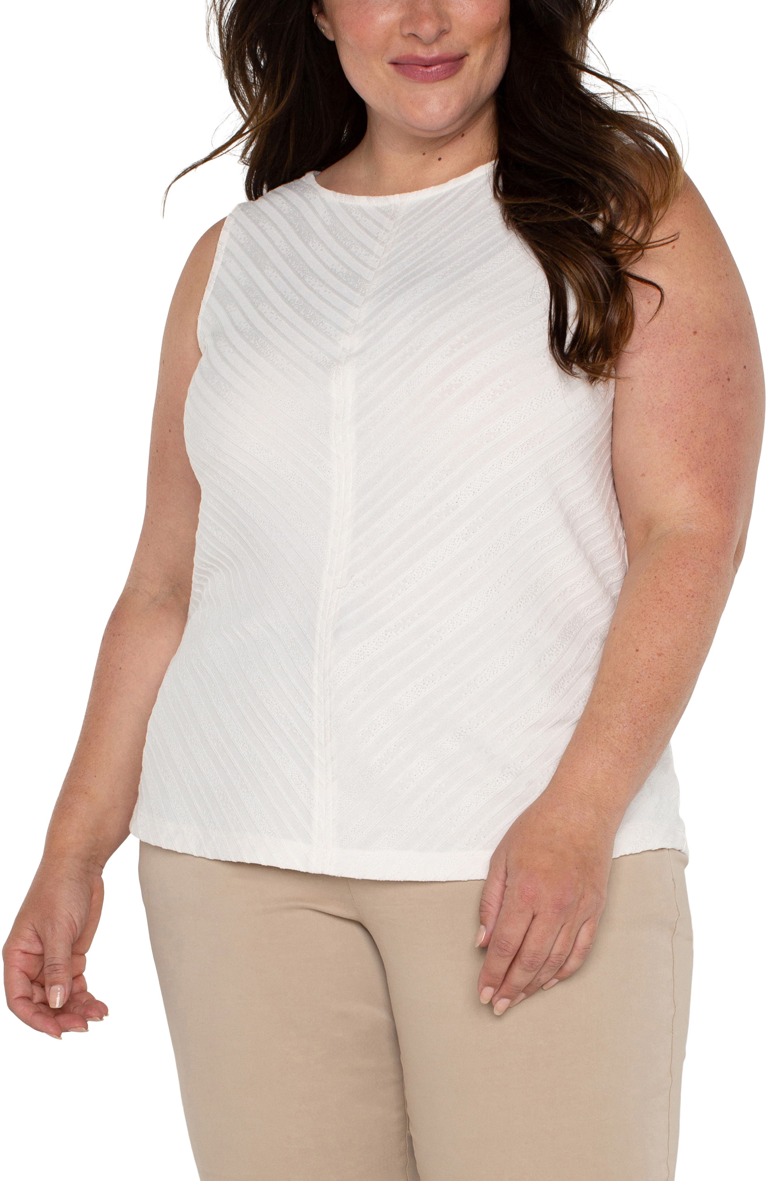 Liverpool Los Angeles Stripe Jacquard Sleeveless Top | Nordstromrack