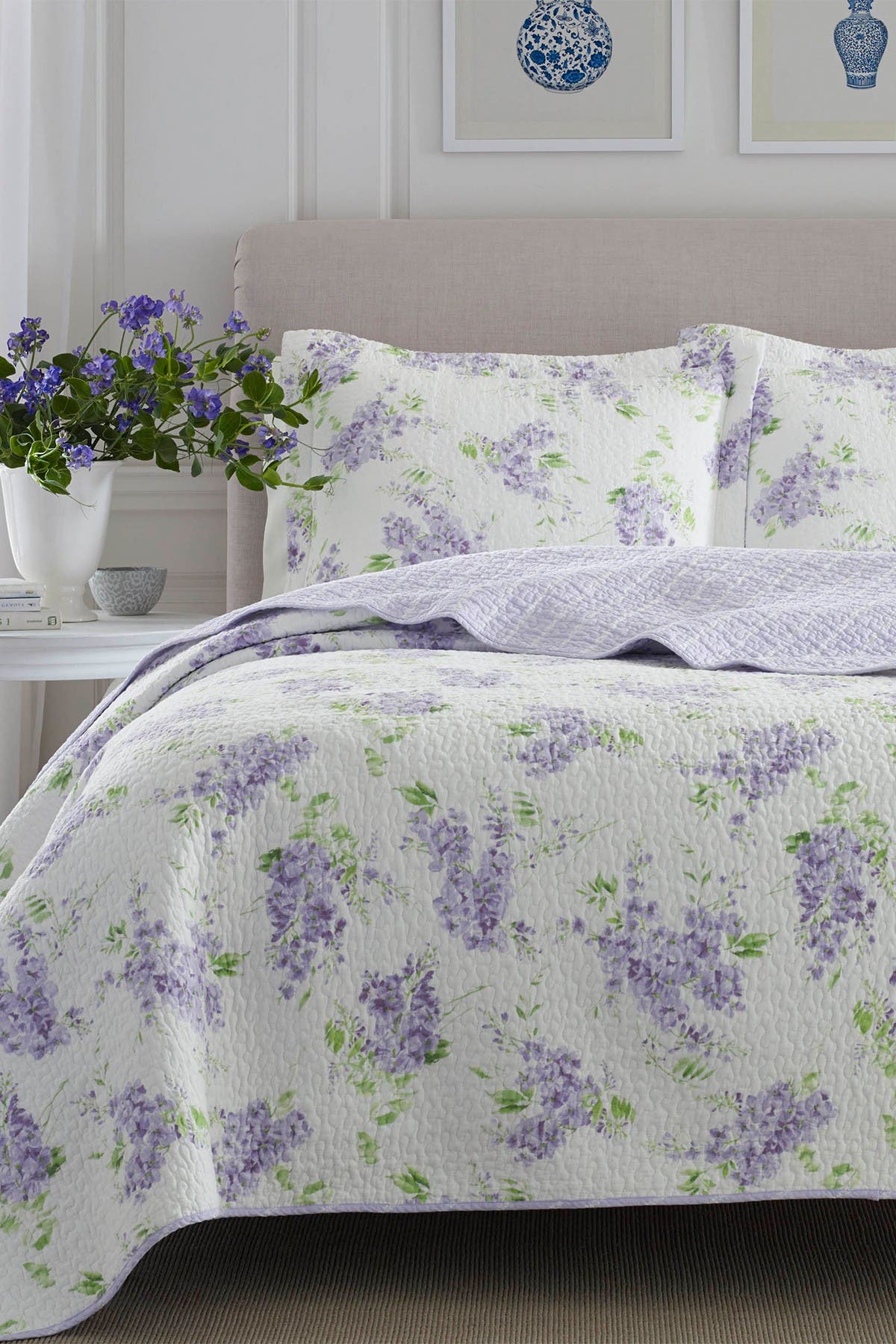 Laura Ashley Keighley Pastel Purple King Quilt Set | Nordstromrack