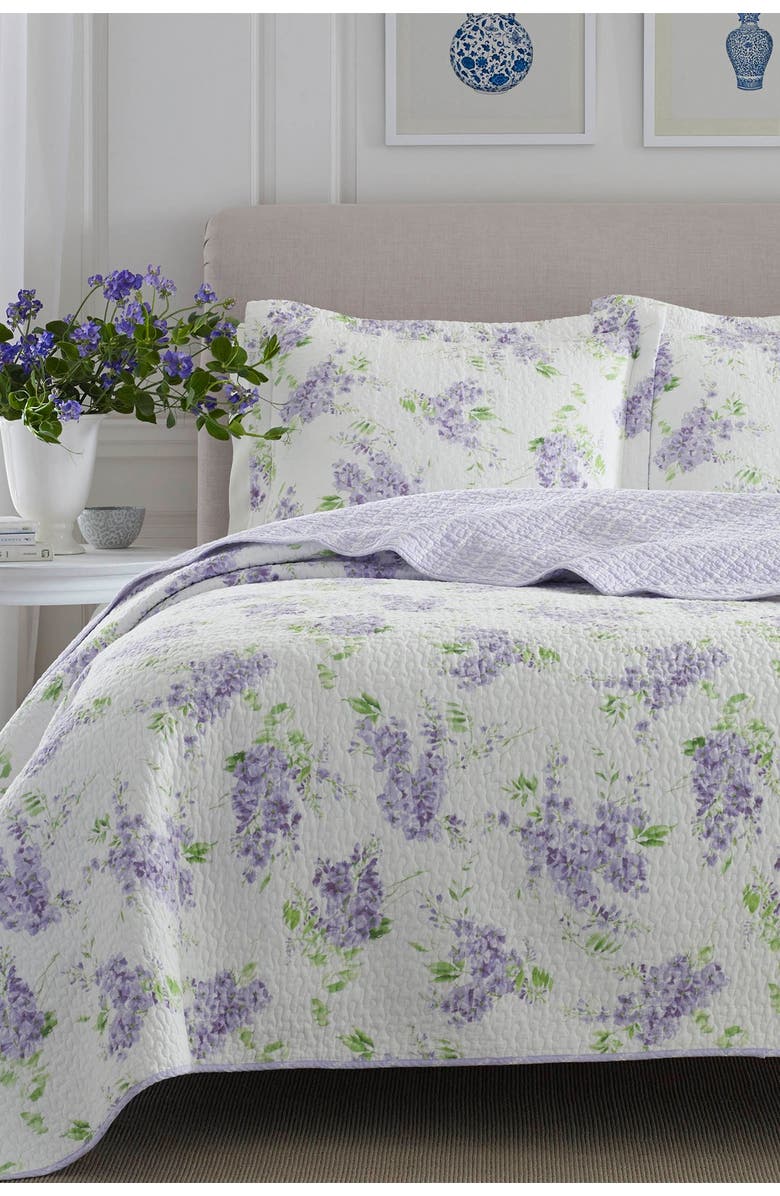 Laura Ashley Keighley Pastel Purple King Quilt Set | Nordstromrack