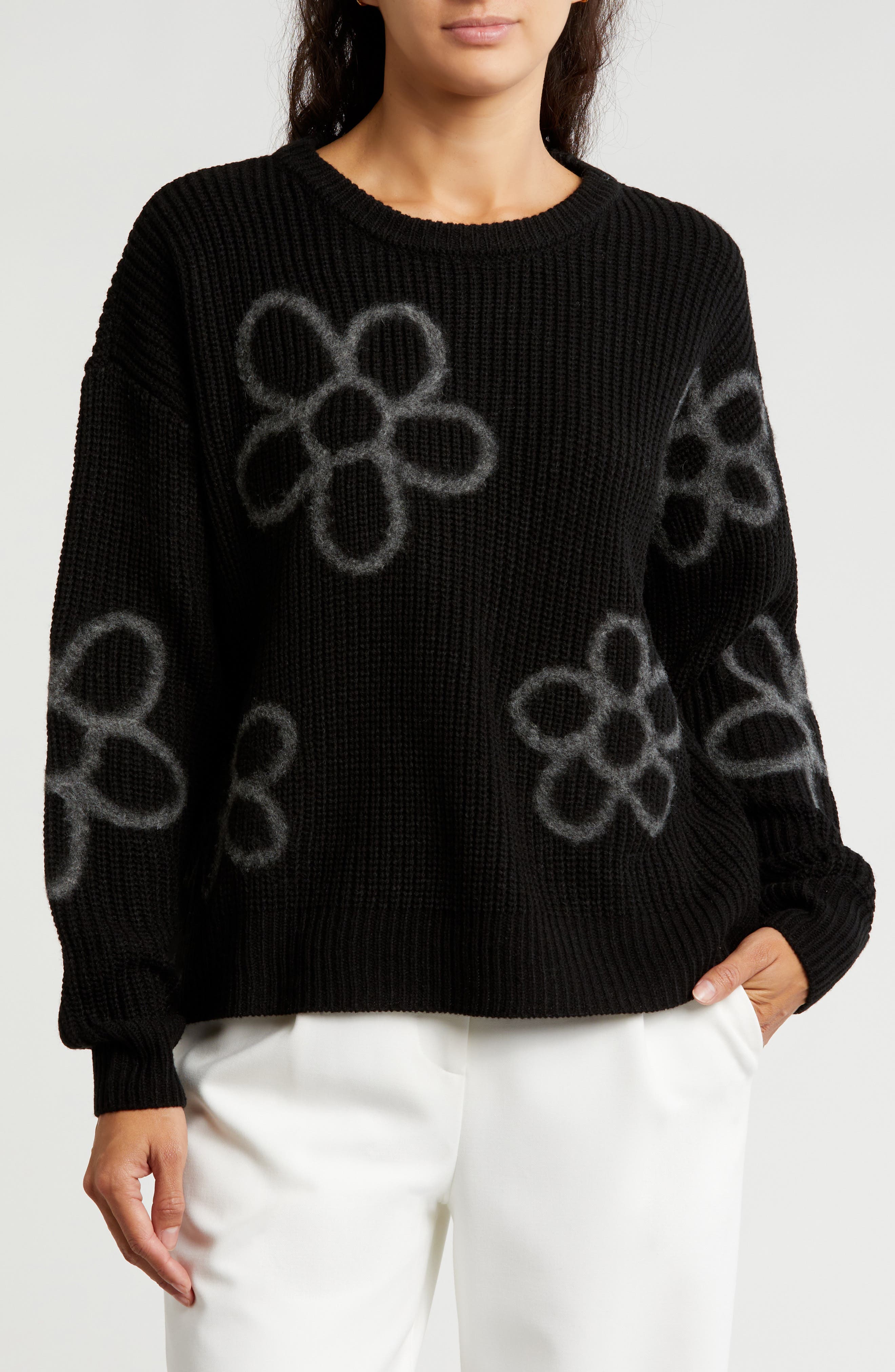 Flower Embroidered Sweater (Women) | Nordstromrack