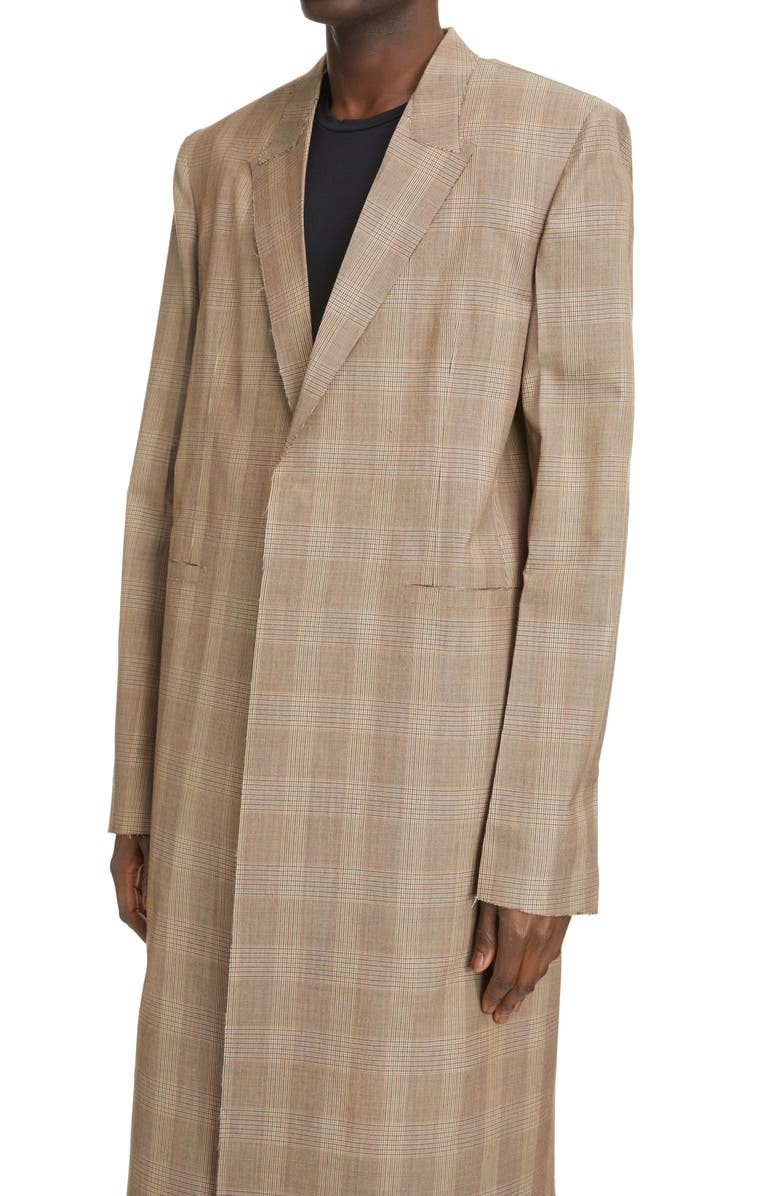 Givenchy Check Raw Edge Wool Blend Topcoat | Nordstrom