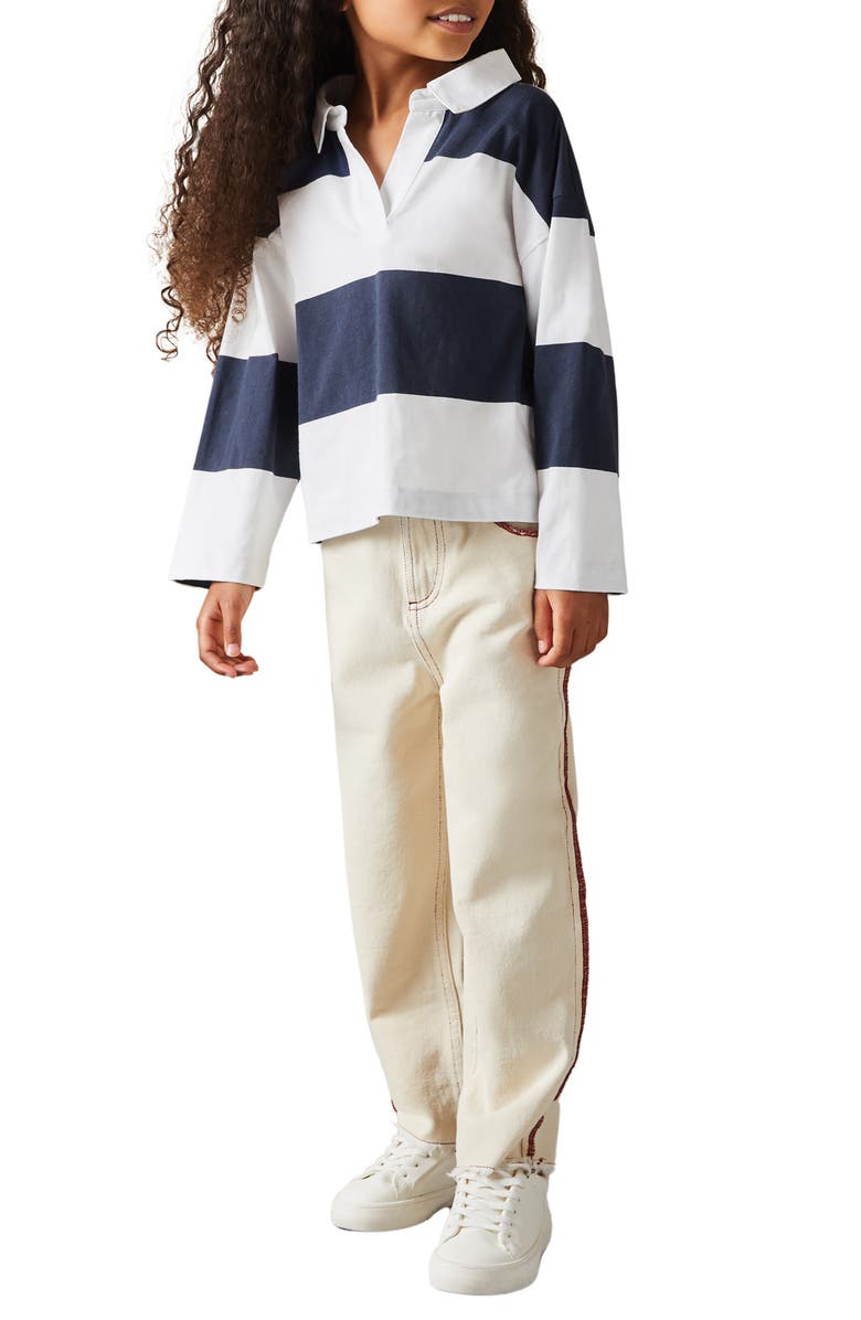 Reiss Kids' Abigail Sr. Stripe Cotton Rugby Shirt | Nordstromrack