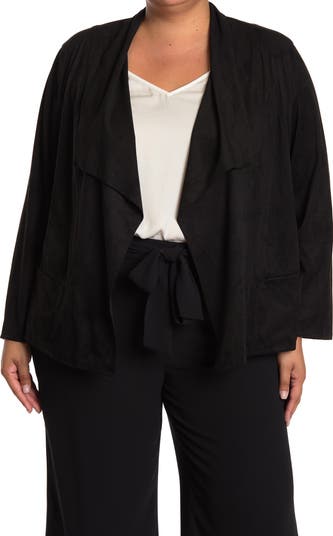 MAX STUDIO Faux Suede Drape Collar Jacket | Nordstromrack