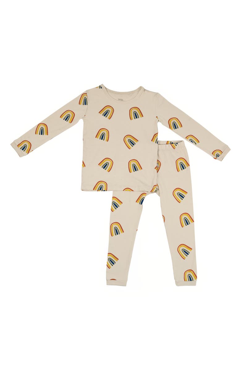 Kyte BABY Kids' Rust Rainbow on Oat Fitted Two-Piece Pajamas ...