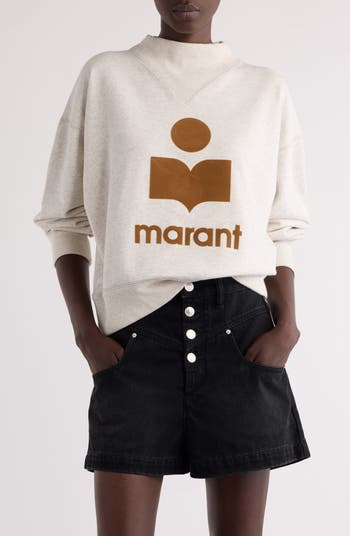 Isabel Marant Étoile Moby Mock Neck Logo Graphic Sweatshirt Isabel Marant Étoile Moby Mock Neck Logo Graphic Sweatshirt