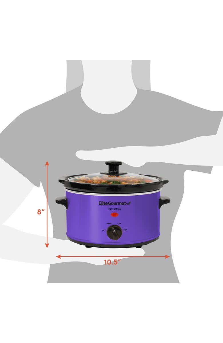 MAXI-MATIC Elite Gourmet MST-275XP Purple 2Qt Oval Slow Cooker ...