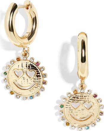 BaubleBar Smiley Face Huggie Hoop Earrings | Nordstromrack
