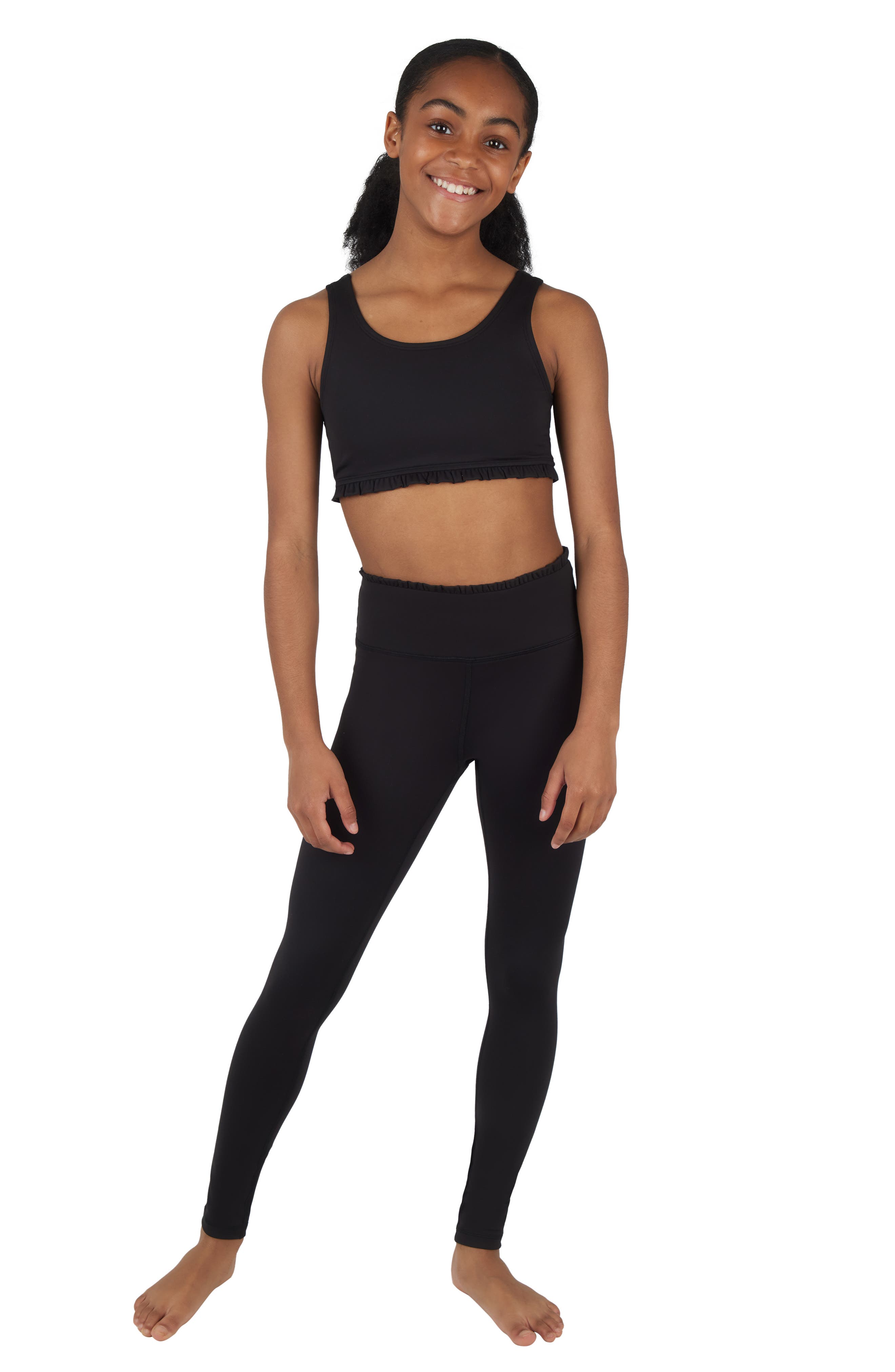 YOGALICIOUS Kids' Ruffle Sports Bra & Leggings Set | Nordstromrack