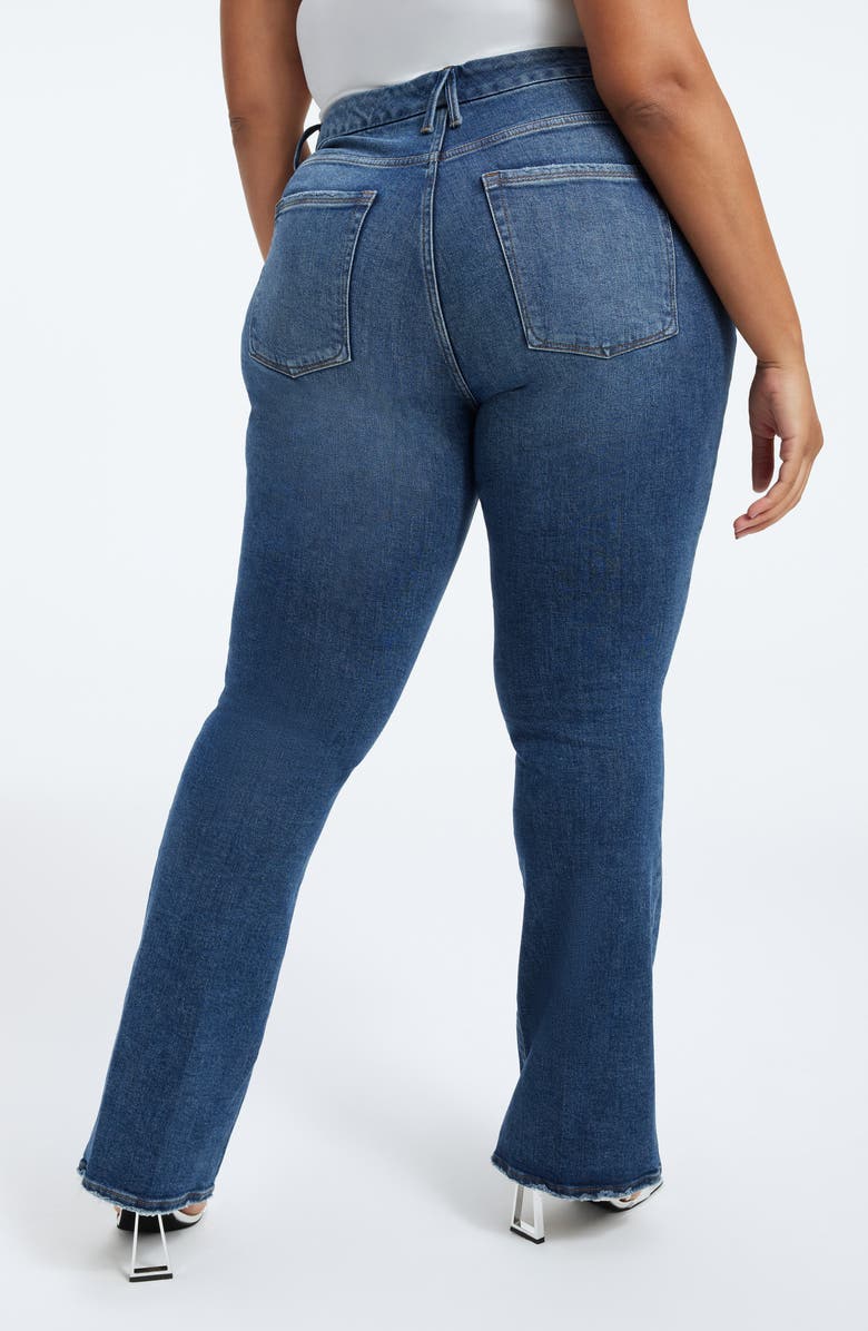Good American Good Classic High Waist Button Fly Bootcut Jeans ...