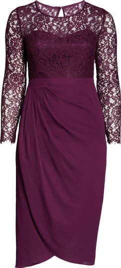 City Chic Elegant Lace Long Sleeve Dress | Nordstromrack