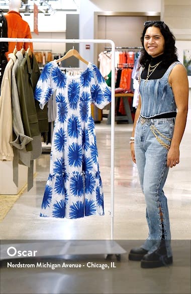 Cara Cara Mimi Floral Puff Sleeve Midi Dress | Nordstrom