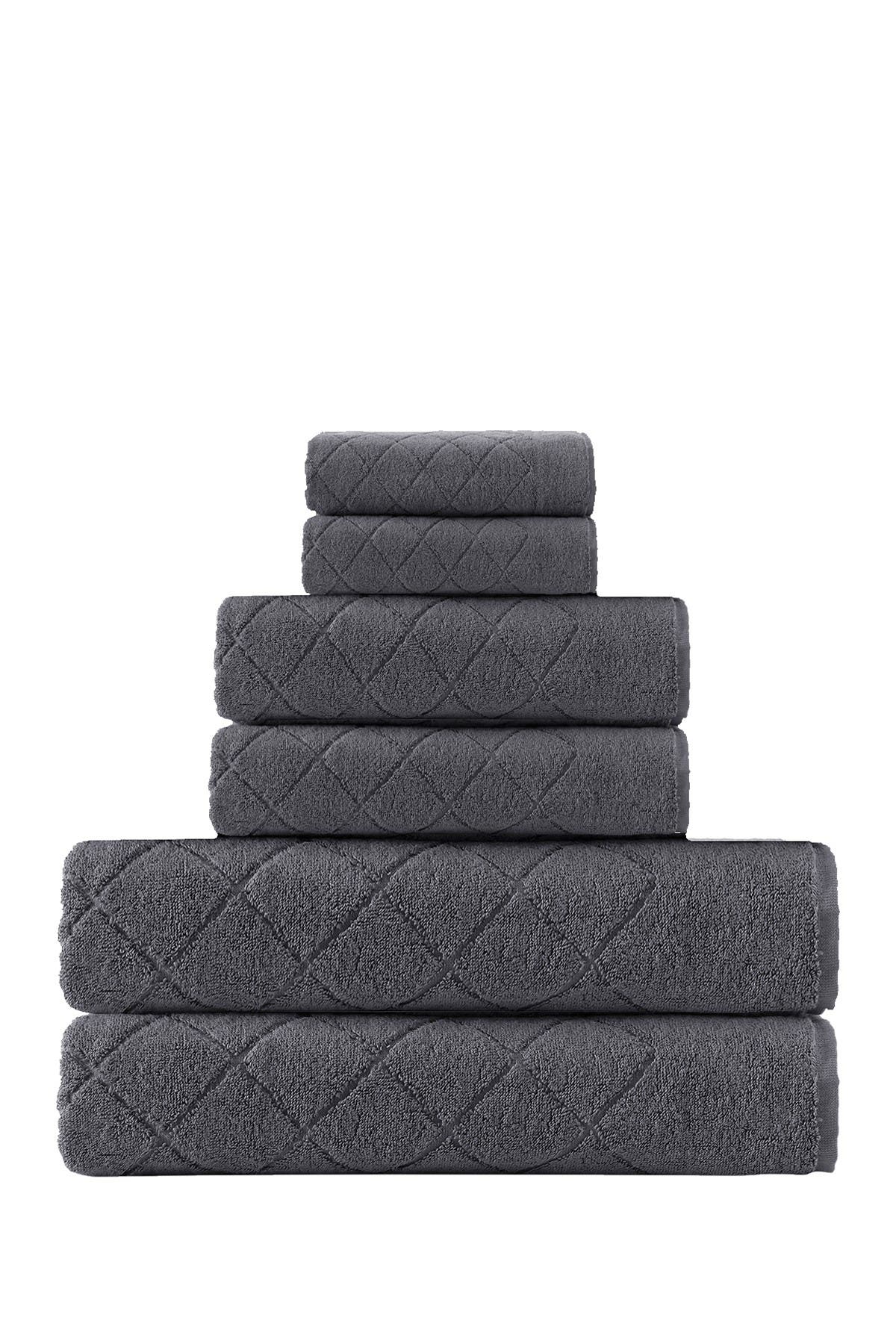 ENCHANTE HOME Gracious Turkish Cotton 6-Piece Towel Set - Anthracite ...