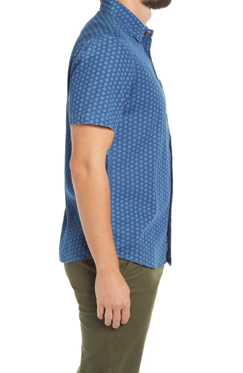 Faherty Playa Geo Pattern Short Sleeve Button-Up Shirt | Nordstromrack
