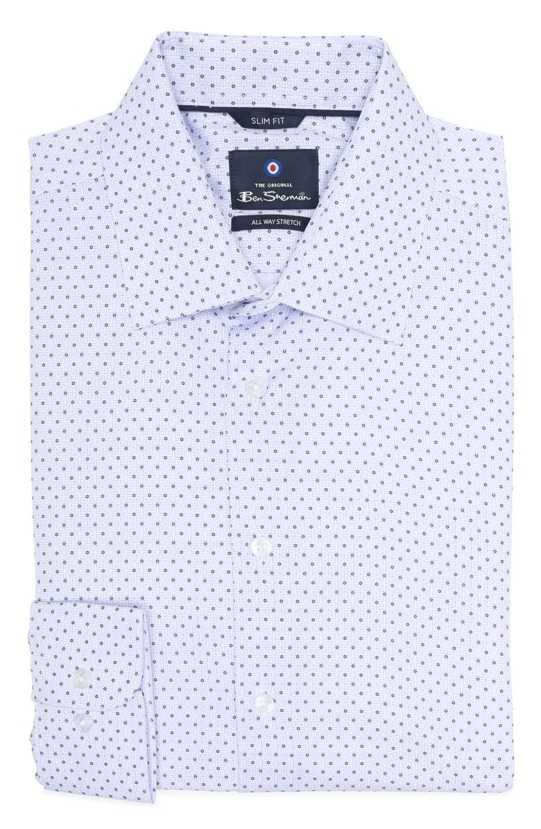 Ben Sherman Trim Fit All Way Stretch Dot Print Button-Up Shirt ...