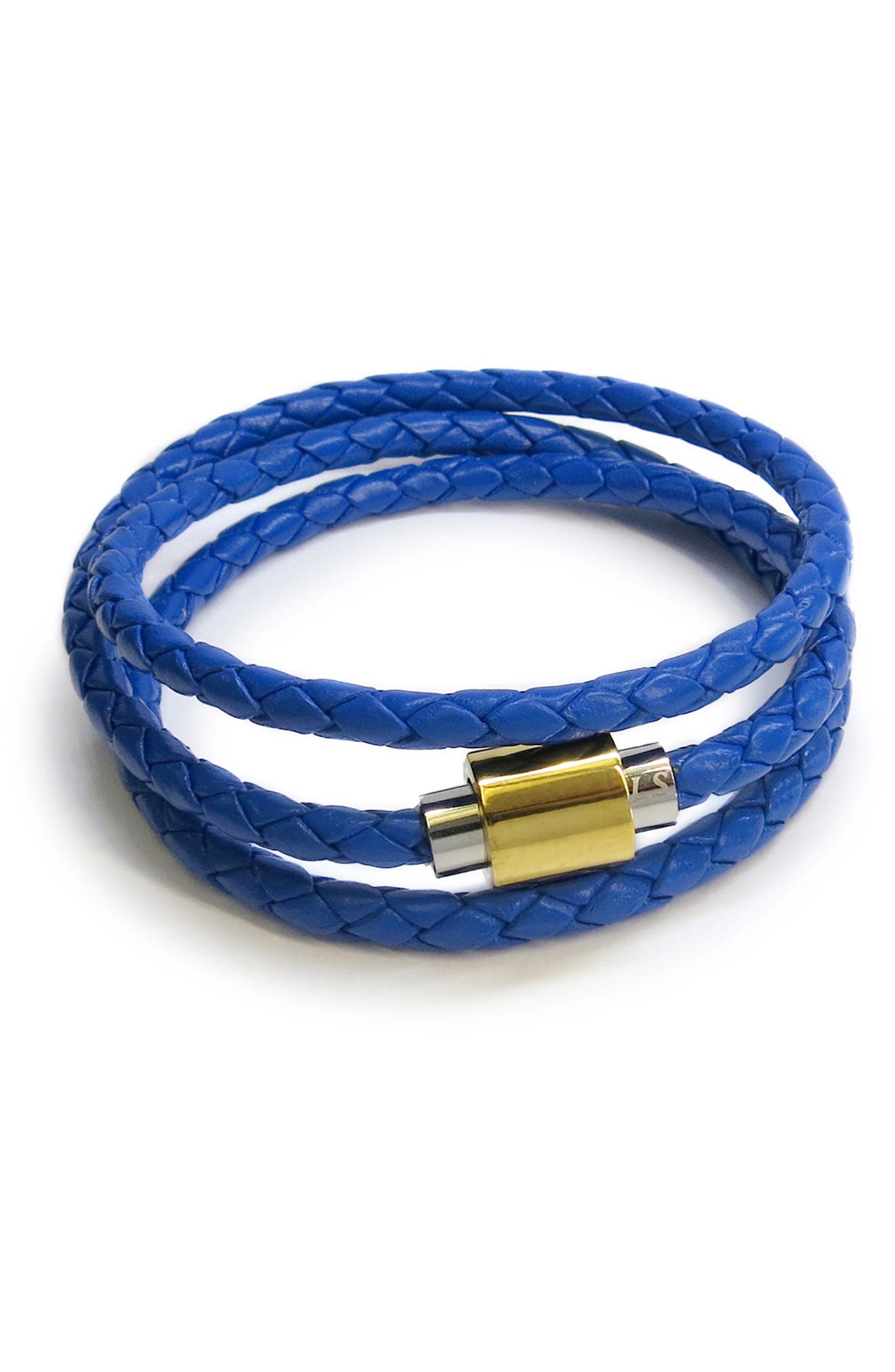 Liza Schwartz Gold-Tone Braided Leather Triple Wrap Bracelet ...