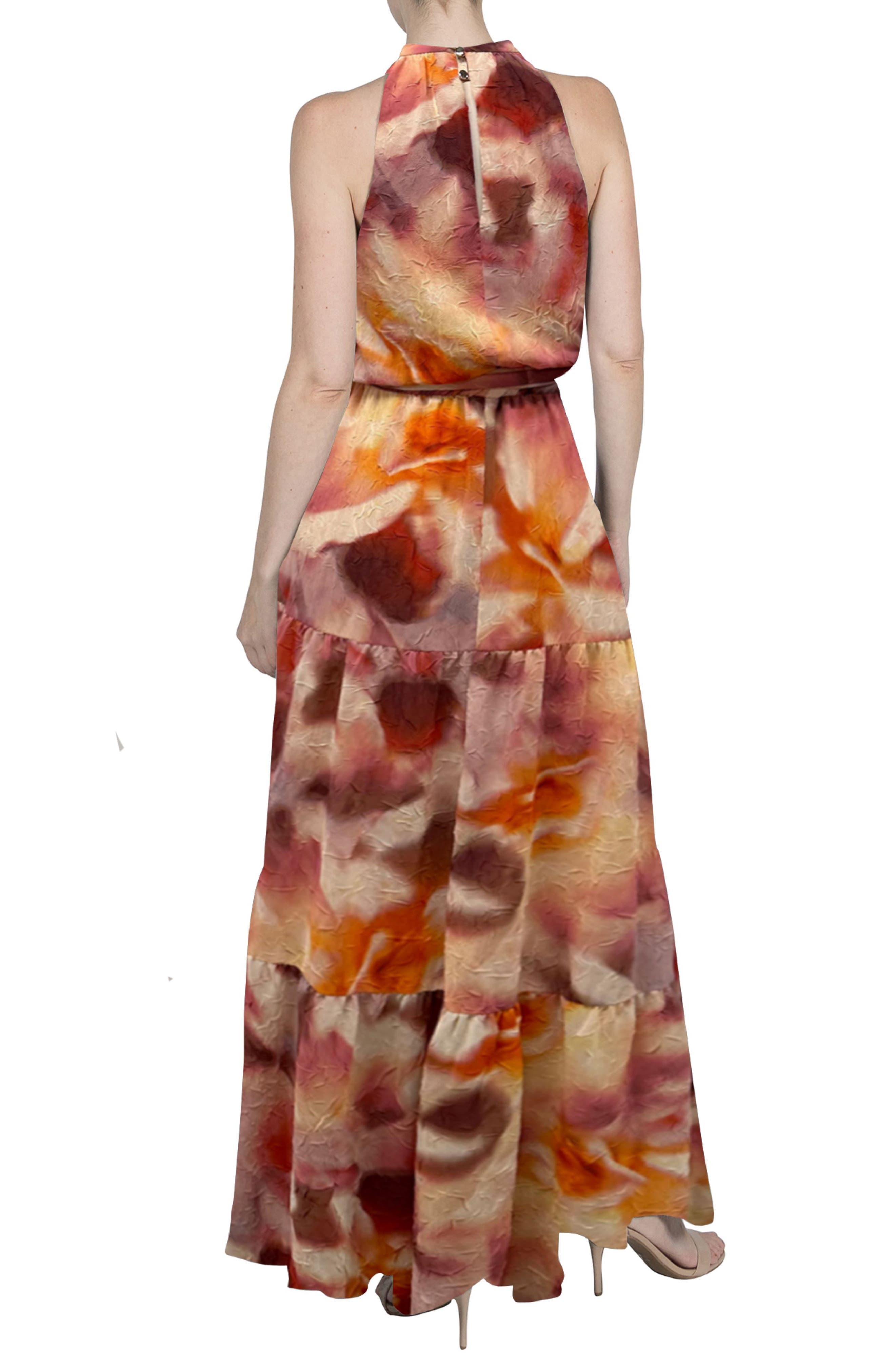 Julia Jordan Abstract Print Crinkle Chiffon Maxi Dress | Nordstromrack