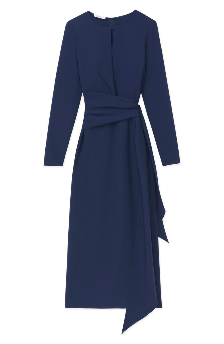 Lafayette 148 New York Keyhole Long Sleeve Belted Crepe Dress ...