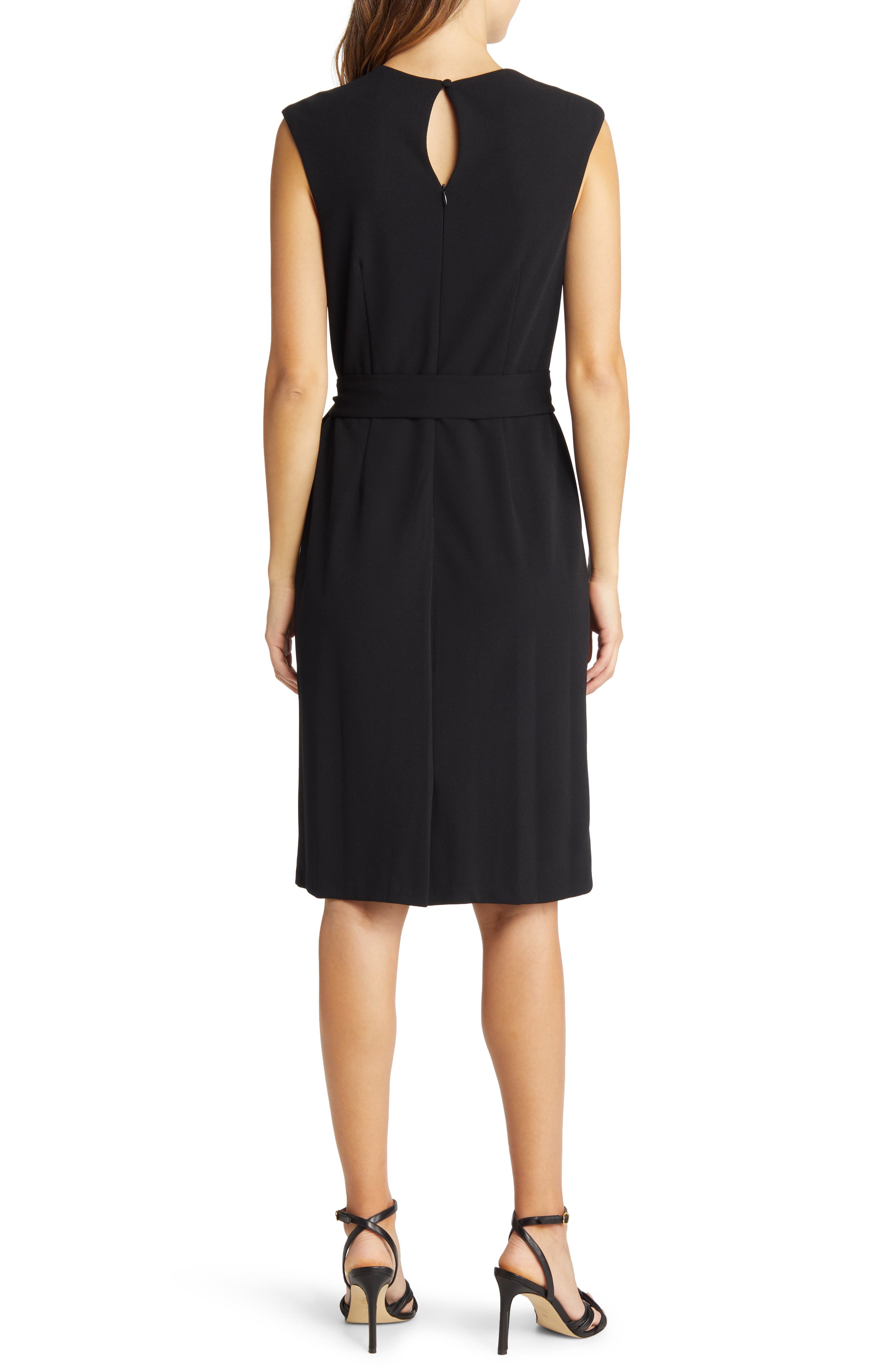 Tahari ASL Cross Neck Tie Waist Sheath Dress | Nordstrom