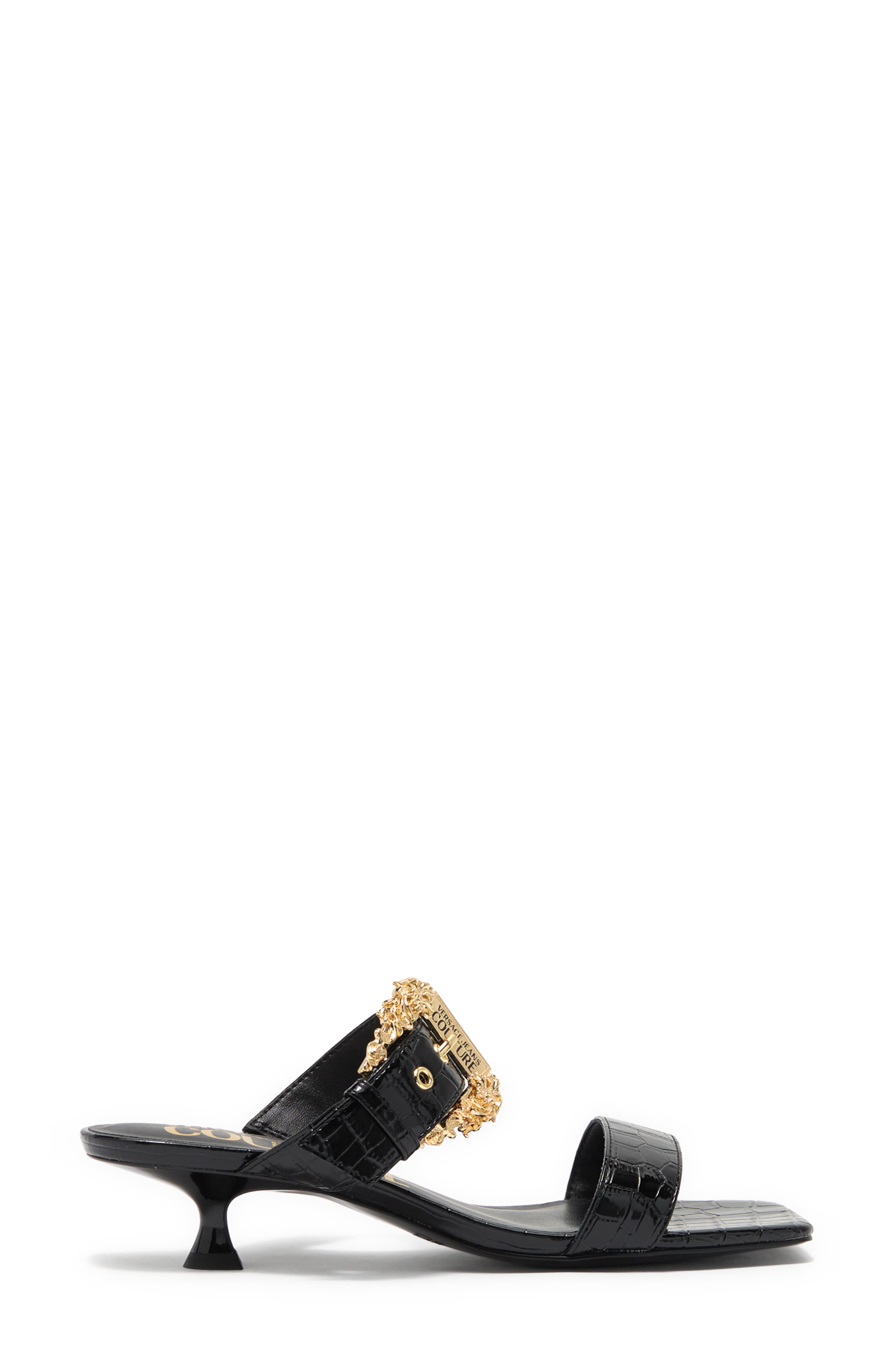 Versace Jeans Croc Embossed Buckled Sandal (Women) | Nordstromrack