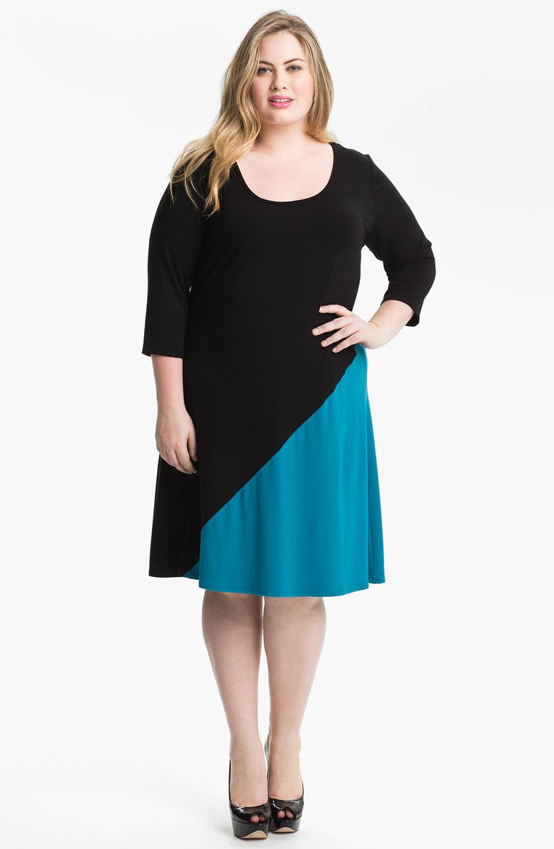 Karen Kane Diagonal Colorblock Shift Dress | Nordstrom