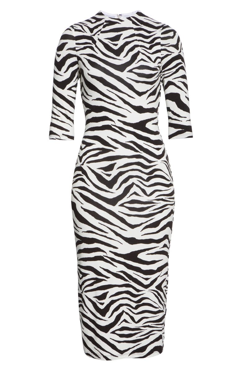 Alice + Olivia Delora Animal Print Mock Neck Dress | Nordstromrack