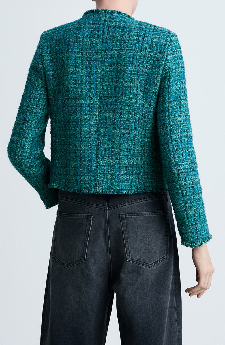 MANGO Fringe Trim Tweed Jacket | Nordstromrack