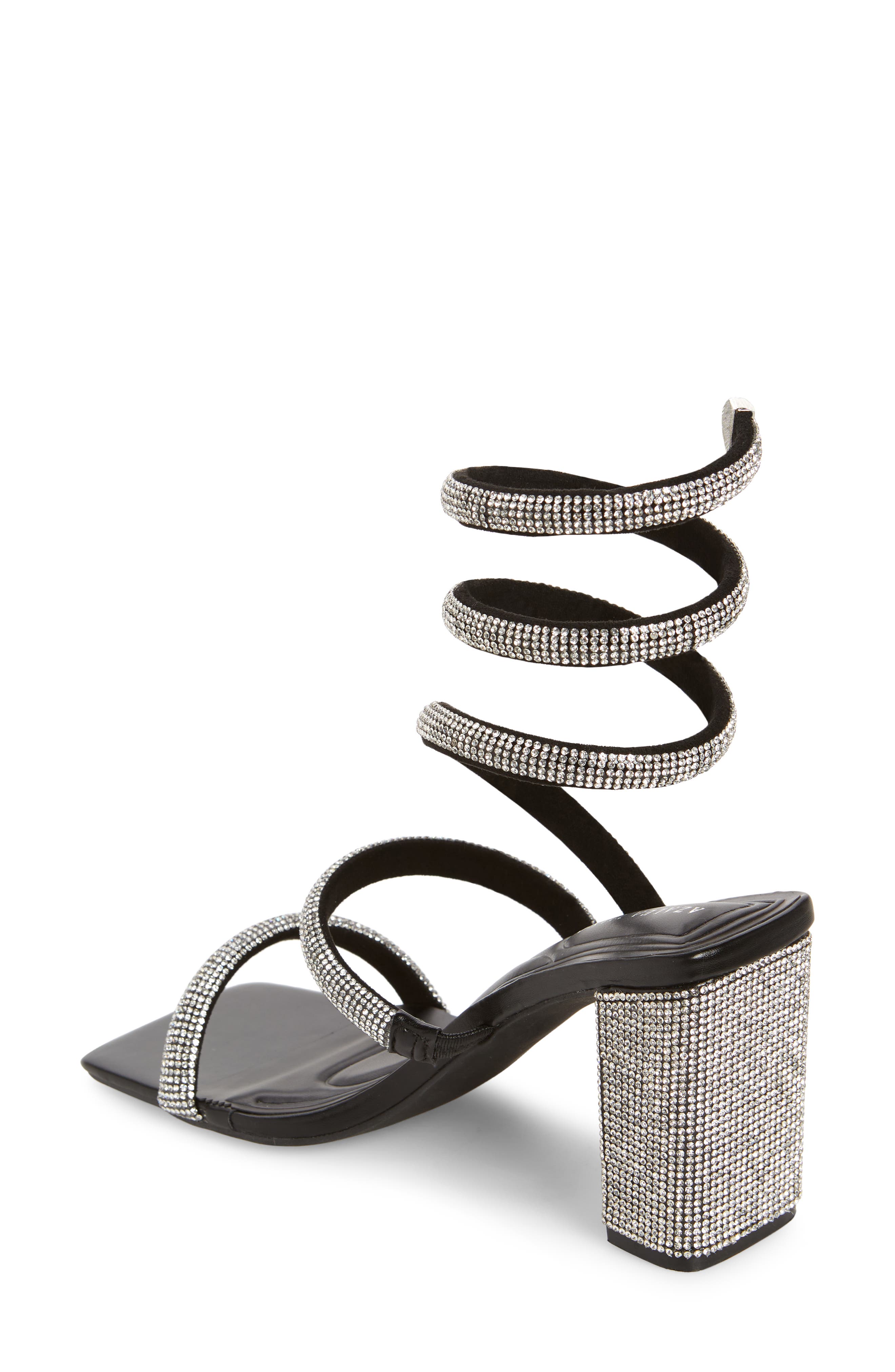 AZALEA WANG Ursula Crystal Embellished Ankle Wrap Sandal (Women ...