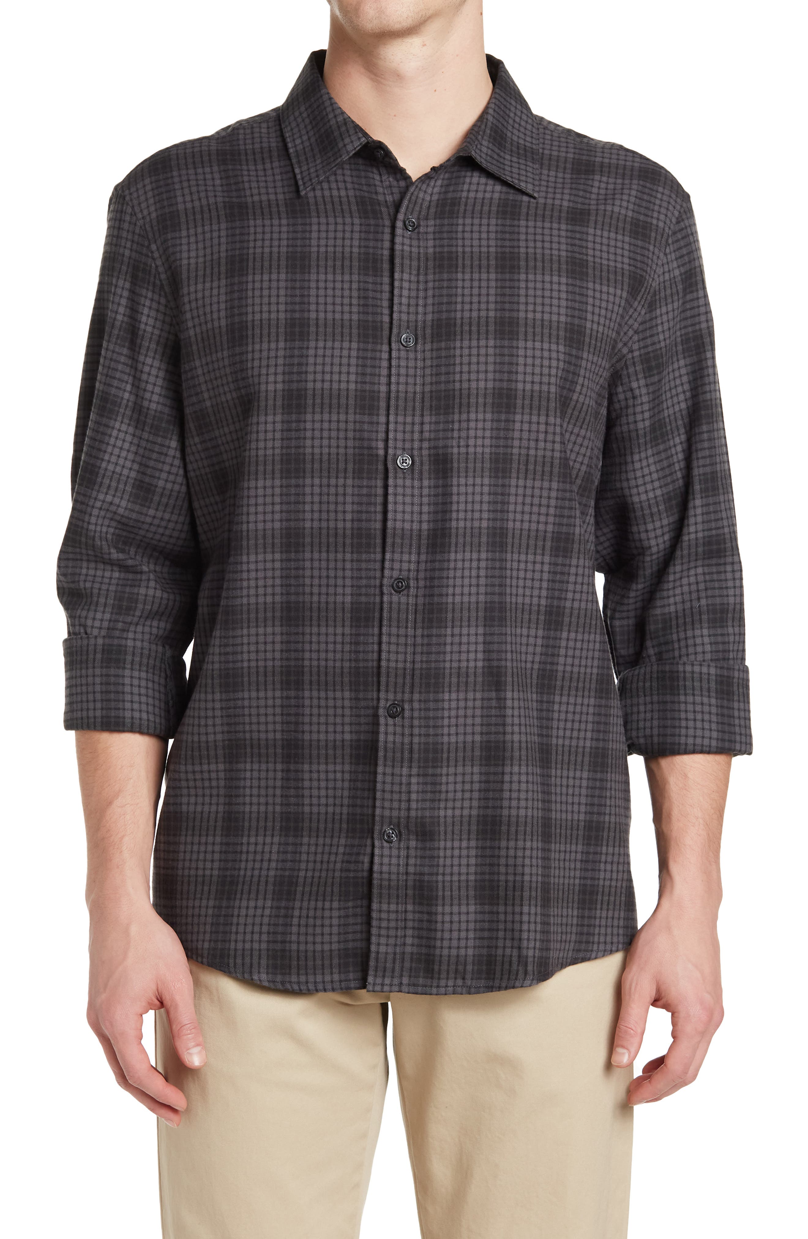 Perry Ellis Deco Plaid Flannel Shirt | Nordstromrack
