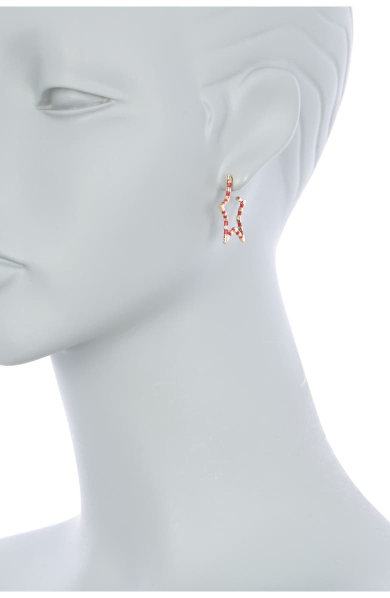 Panacea 14K Gold Plated Red Enamel 1.25" Star Hoop Earrings | Nordstromrack