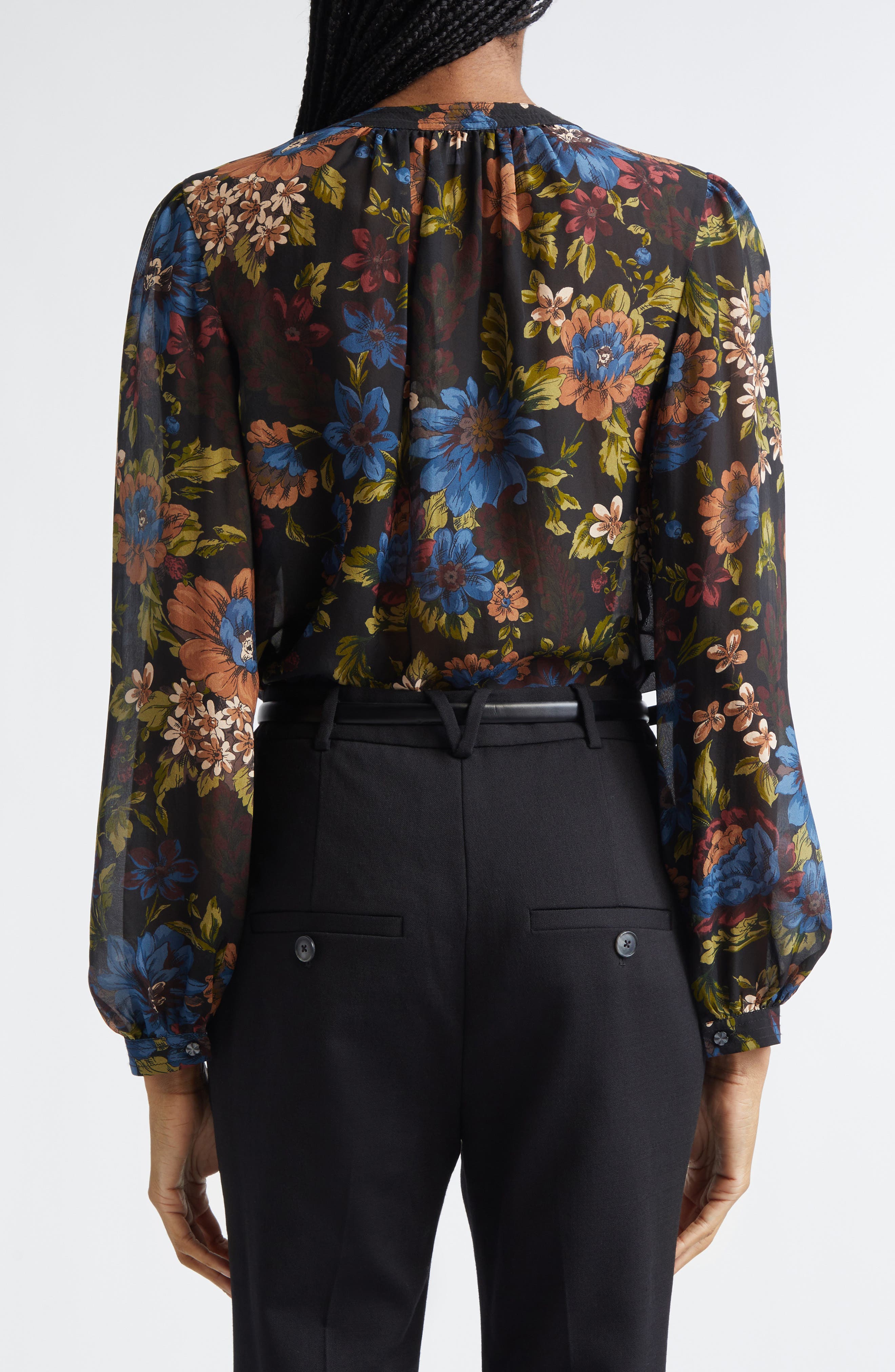 Ashlynn Floral Pintuck Silk Top (Women) | Nordstromrack