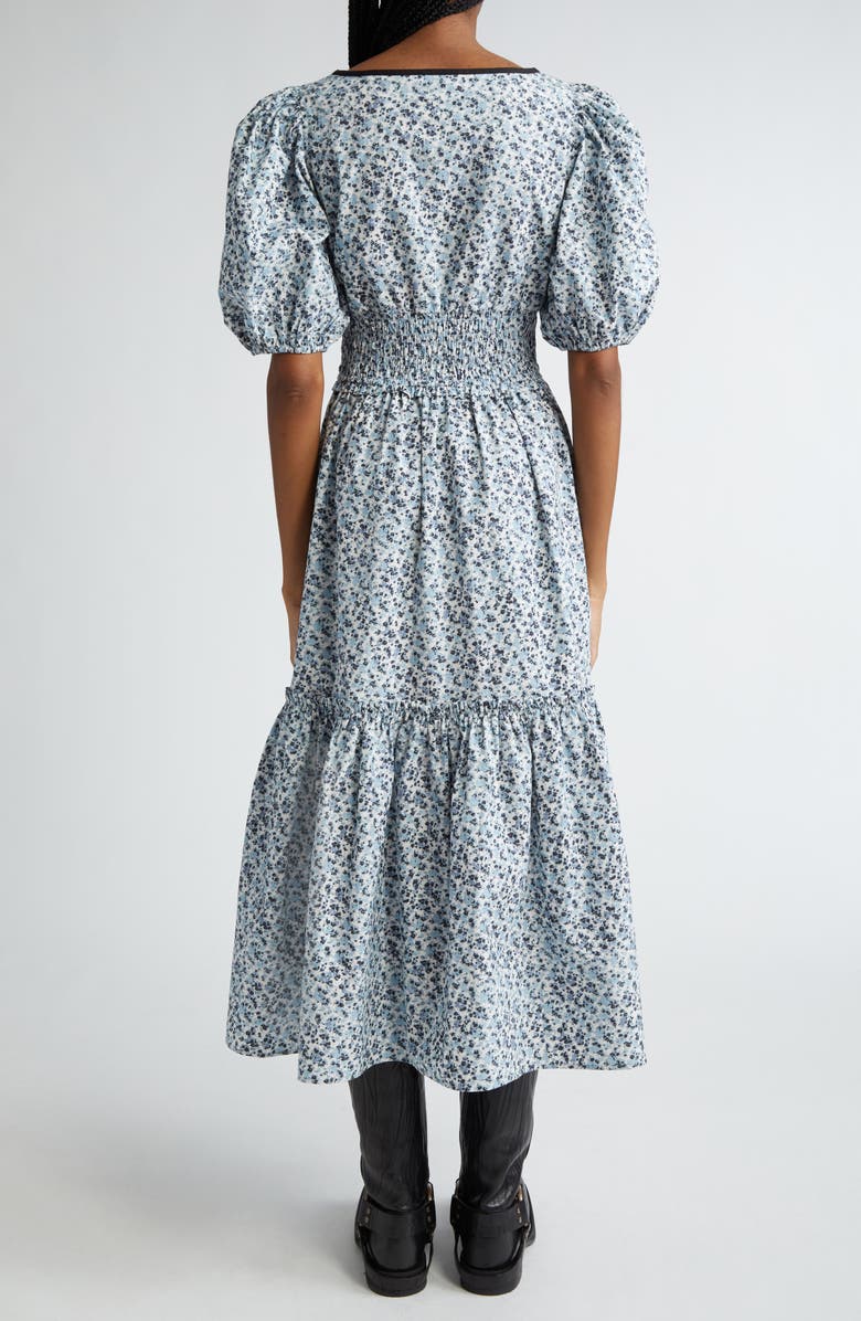 Ganni Abstract Print Organic Cotton Midi Dress | Nordstromrack