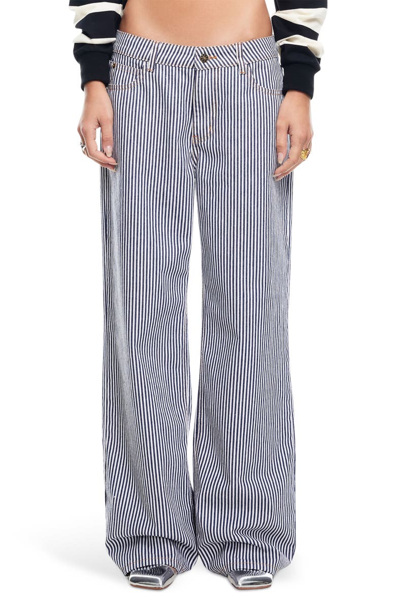 LIONESS Top Model Stripe Low Rise Baggy Jeans | Nordstromrack