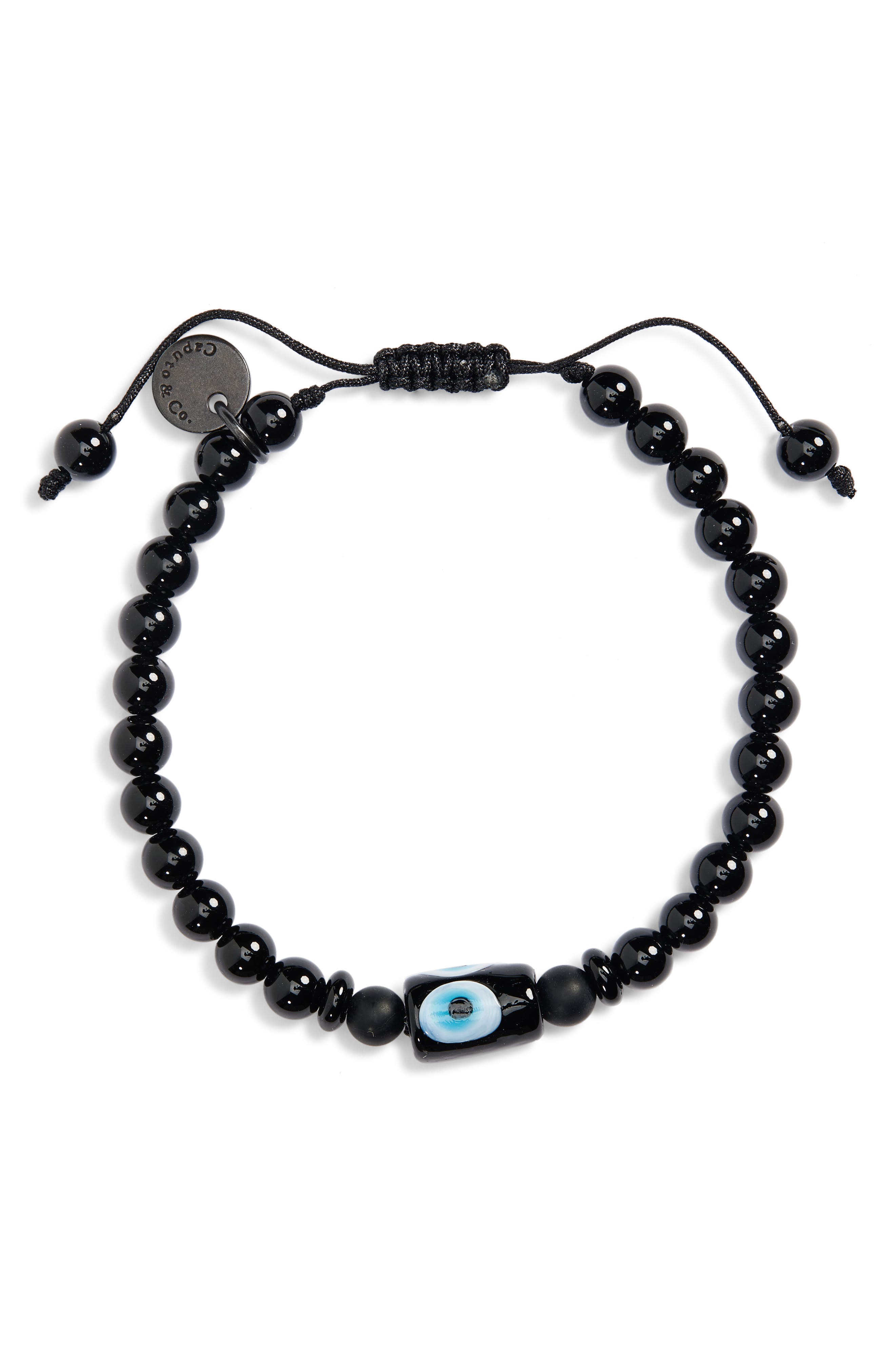 Caputo & Co. Men's Evil Eye Protection Beaded Slider Bracelet ...