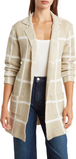 Joseph A Notch Collar Grid Cardigan | Nordstromrack