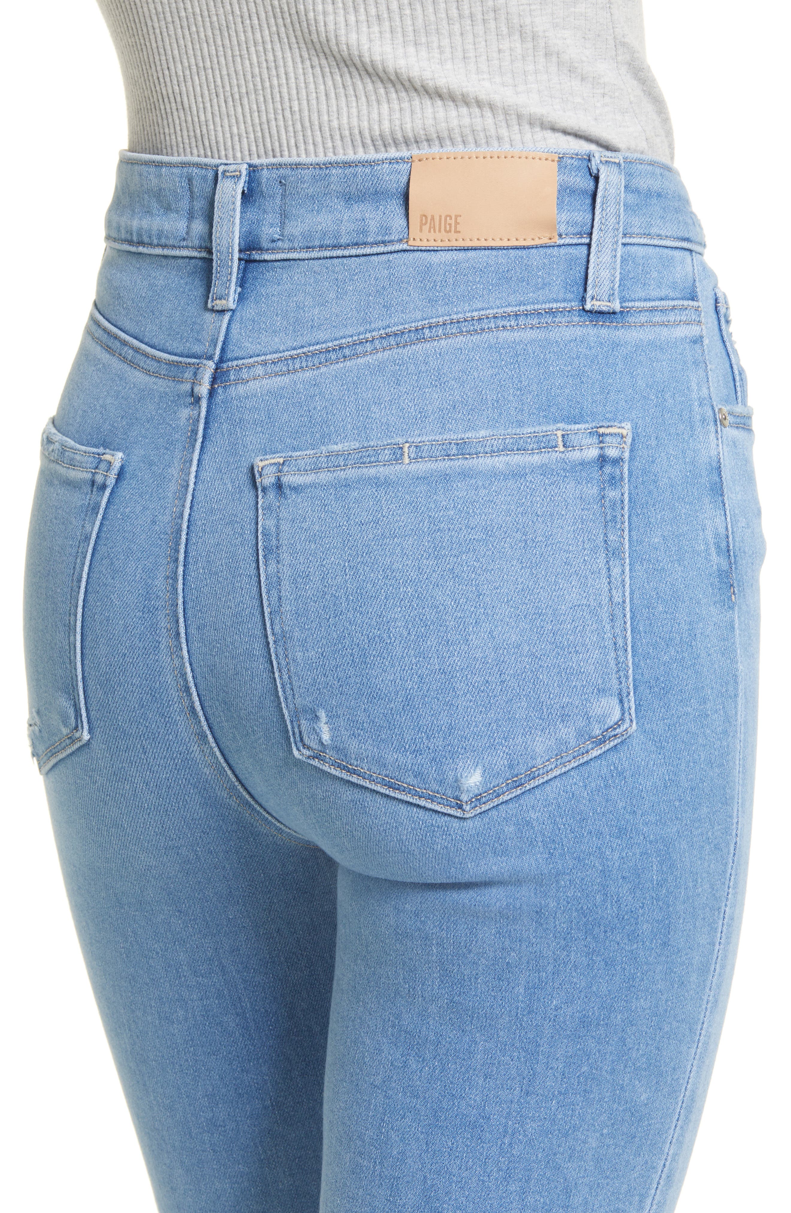 PAIGE Sarah Slim Crop Raw Hem Jeans | Nordstromrack