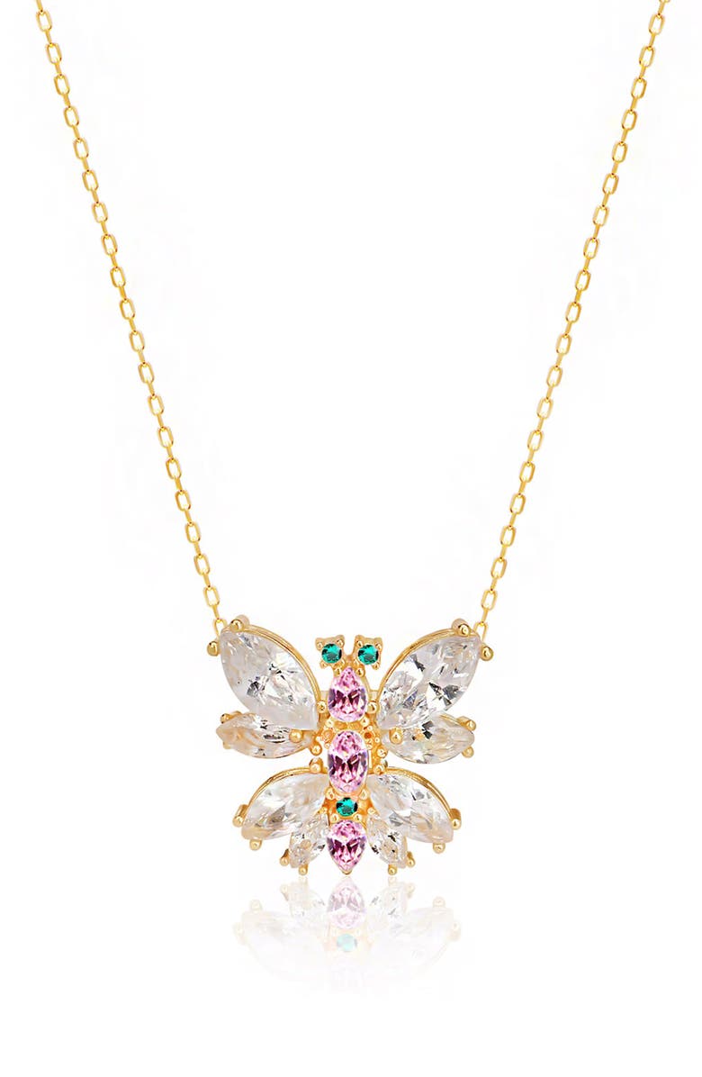 GABI RIELLE 14K Gold Plated Sterling Silver & CZ Butterfly Pendant ...