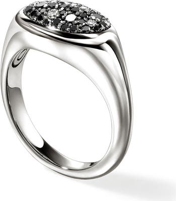 John Hardy Pebble Ring, Sterling Silver, Black Sand Diamond Pavé ...