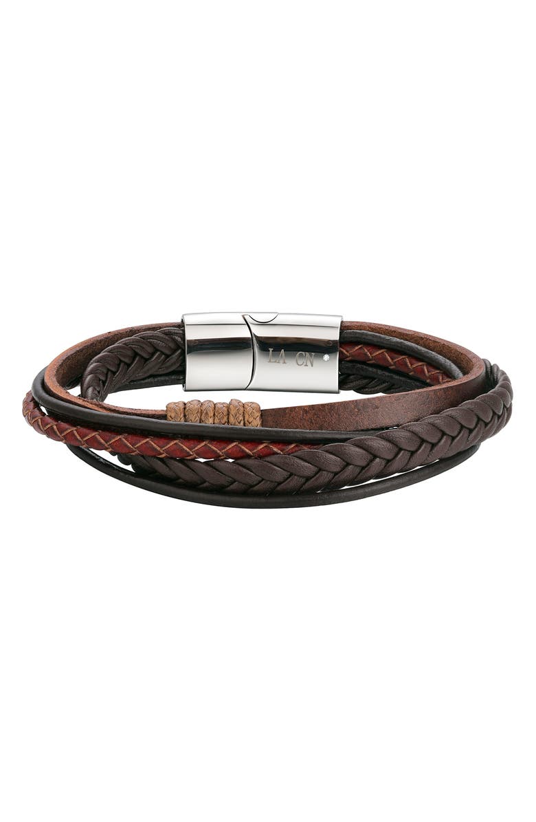 LA ROCKS Tri-Color Leather Layered Bracelet | Nordstromrack