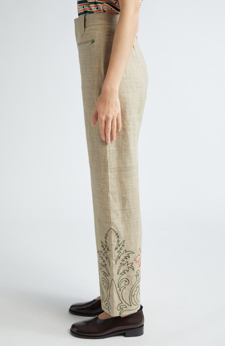 Bode Embroidered Trumpetflower Linen Pants | Nordstromrack