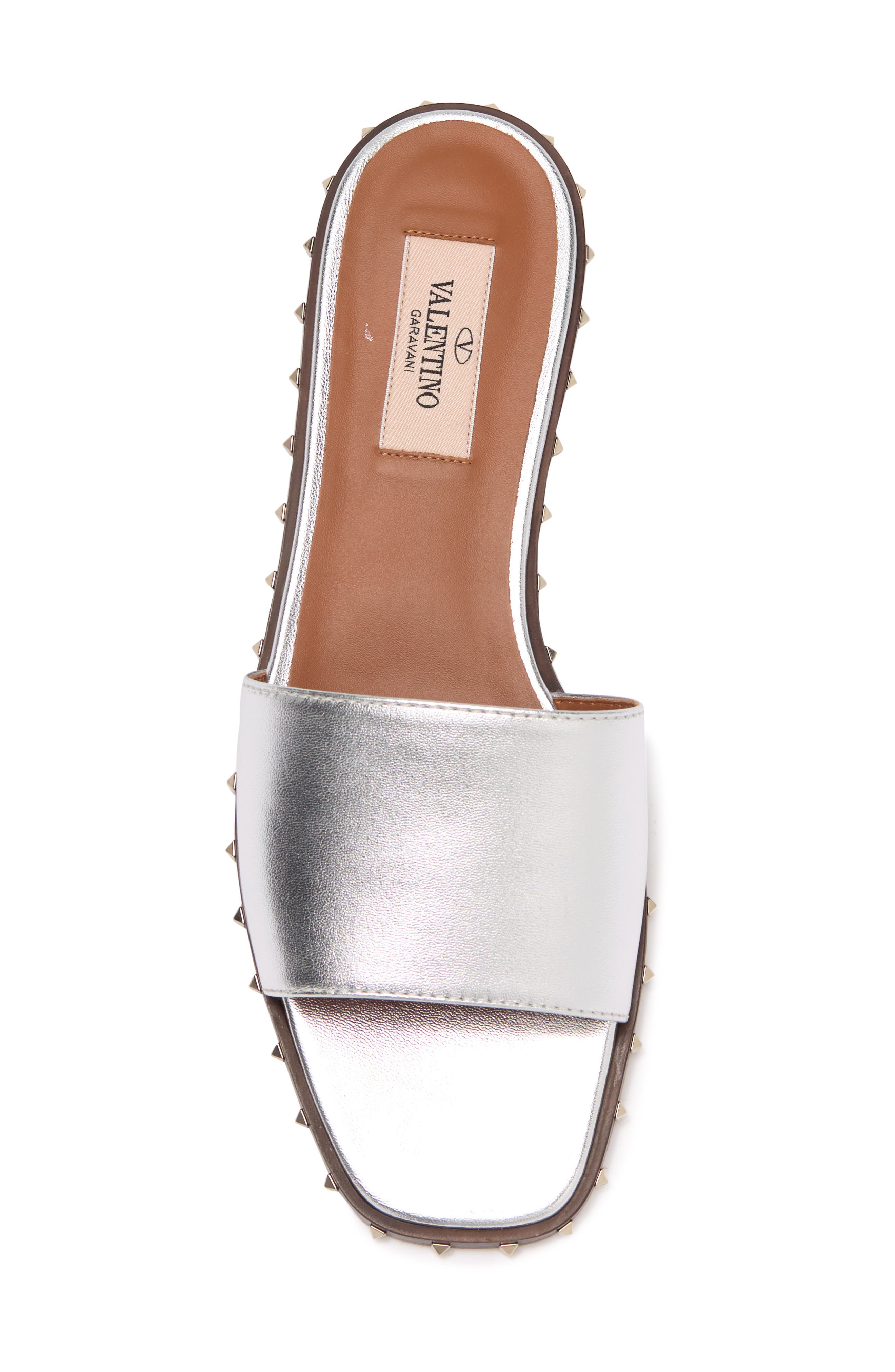 Valentino Garavani VALENTINO Metallic Leather Slide Sandal | Nordstromrack