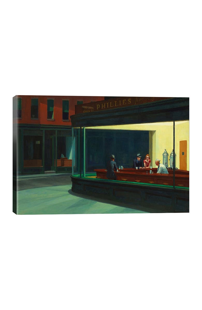 iCanvas Nighthawks, 1942 by Edward Hopper Canvas Wall Art - 26" x 18 ...