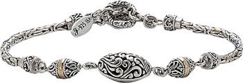 SAMUEL B. Sterling Silver & 18K Yellow Gold Byzantine Ball Design ...