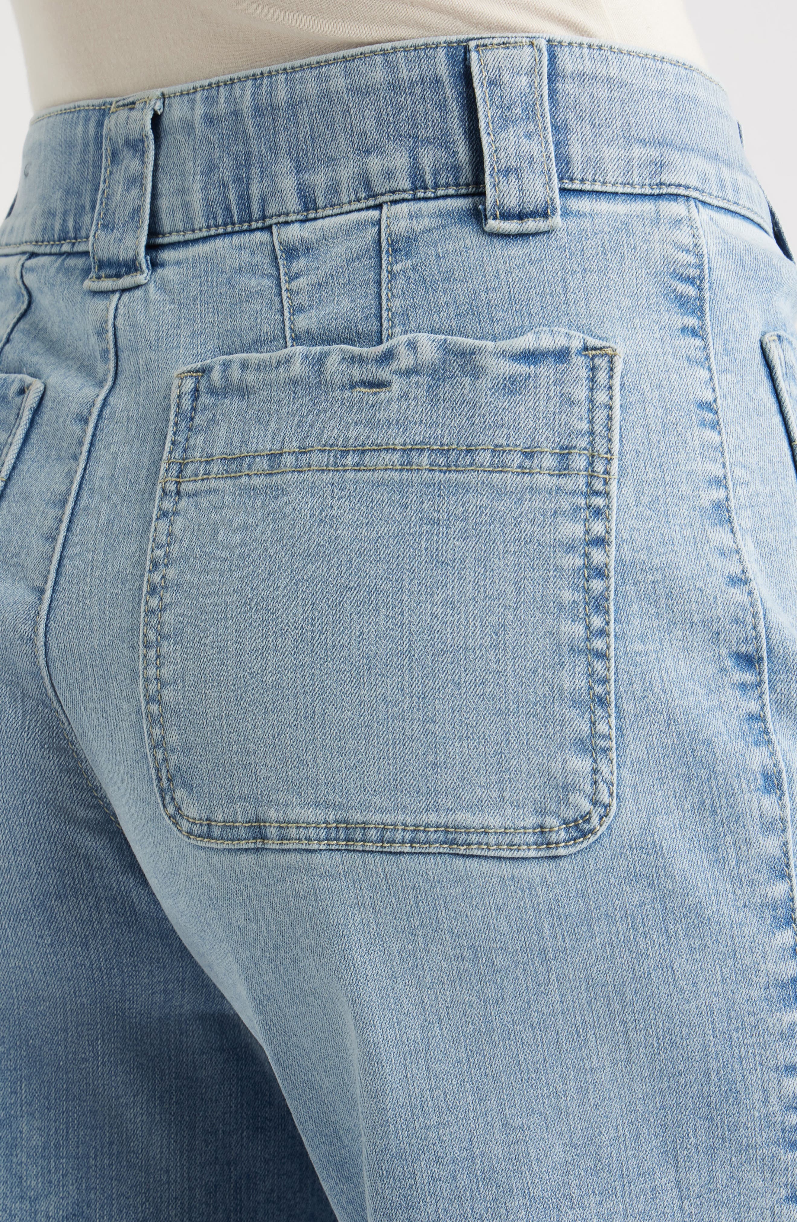 Wit & Wisdom Scallop Patch Pocket High Waist Crop Wide Leg Jeans ...